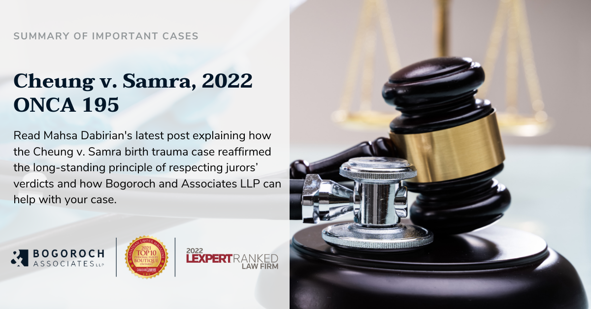 Cheung v. Samra, 2022 ONCA 195 | Bogoroch & Associates LLP
