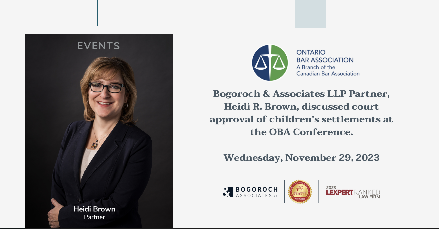 Bogoroch & Associates LLP Partner, Heidi R. Brown, discussed court ...